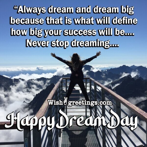 Happy Dream Day Wishes Messages - Wish Greetings