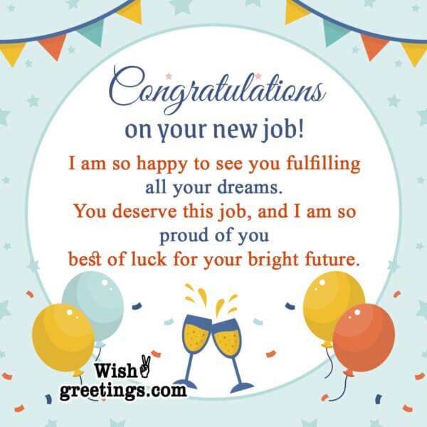 Congratulation Messages For New Job - Wish Greetings