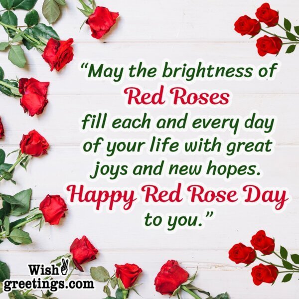Red Rose Day Wishes Messages - Wish Greetings